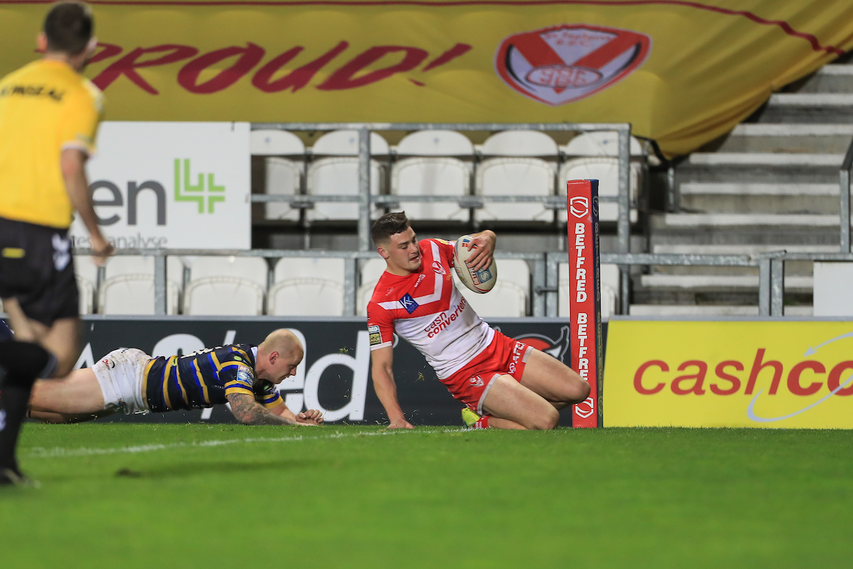 St Helens 40-8 Leeds: Simm scores first half hat-trick in comfortable ...