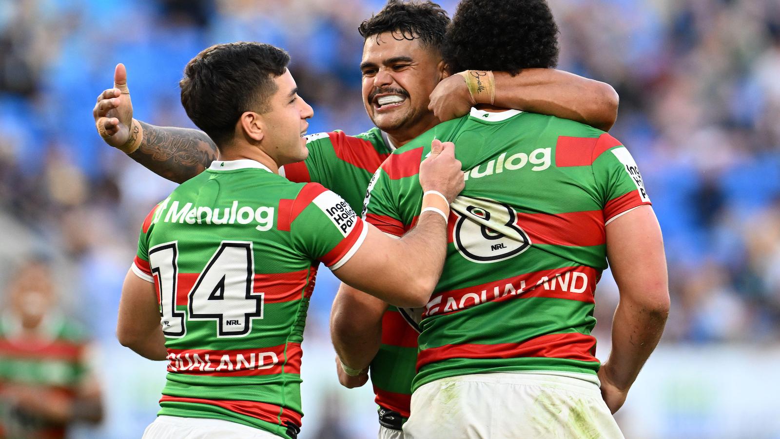 NRL 7 tackle set including South Sydney Rabbitohs, Hamiso Tabuai-Fidow